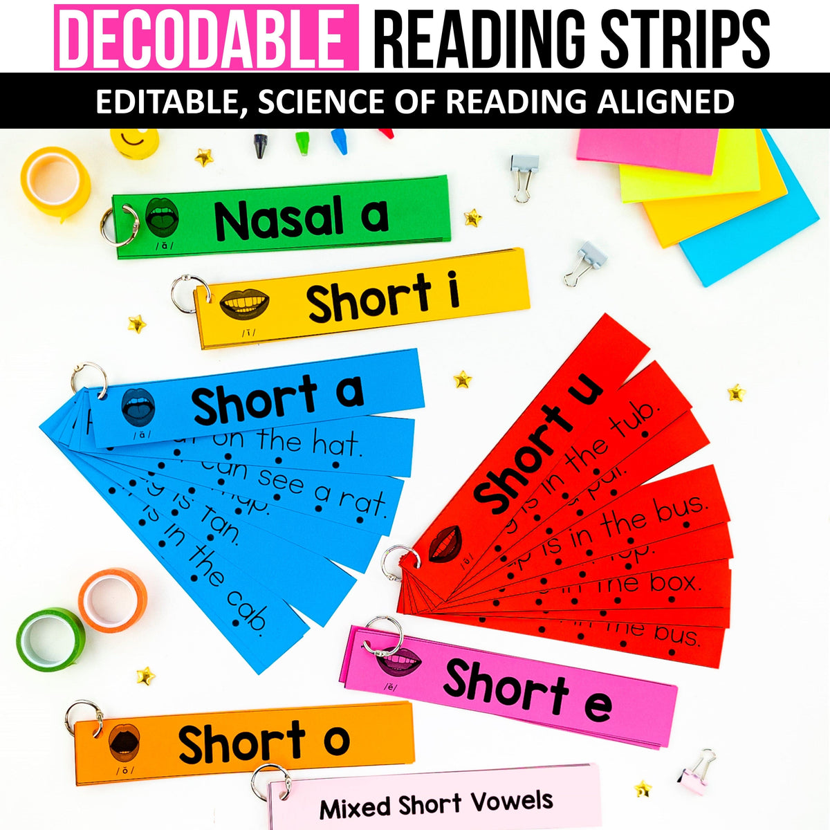 Decodable Words and Sentences Strips MEGA BUNDLE (Editable) - Science ...