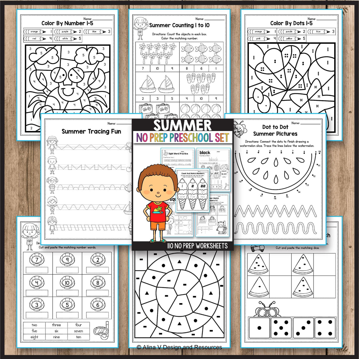 Summer Activities for Preschool, Summer Math Worksheets – My Nerdy Teacher
