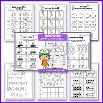 Summer Math Worksheet, End of Year Activities Math, Summer Packet Kind ...