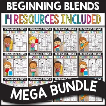 Beginning Blends Worksheets MEGA BUNDLE – My Nerdy Teacher