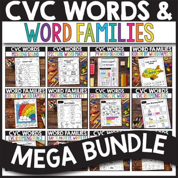 CVC Words Worksheets MEGA BUNDLE – My Nerdy Teacher