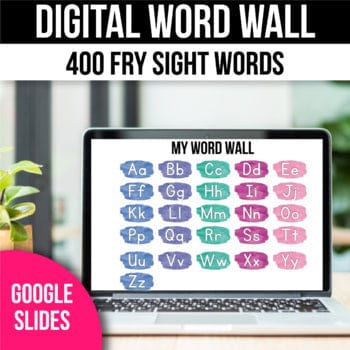 Digital Word Wall Letters Watercolor Classroom Decor Virtual Word Wall ...