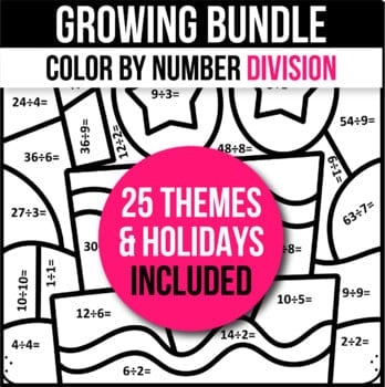 Basic Division Coloring Worksheets for 3rd 4th 5th Grade – My Nerdy Teacher