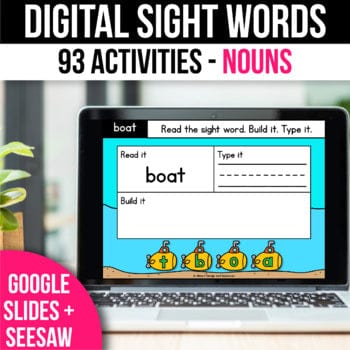 Digital Sight Word Practice Google Slides Back to School Activities Wi ...